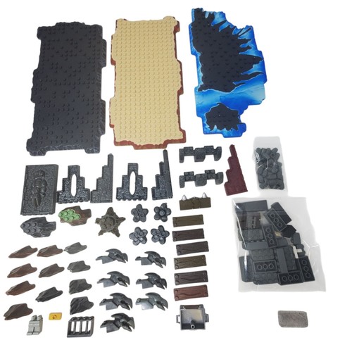 MEGA BLOKS DRAGONS KRYSTAL WARS MOUNTAIN STONE WALL TERRAIN BASE PLATE ...