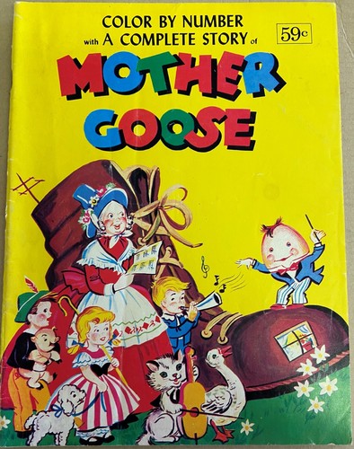 Vintage Mother Goose Color by Number Coloring Book | eBay