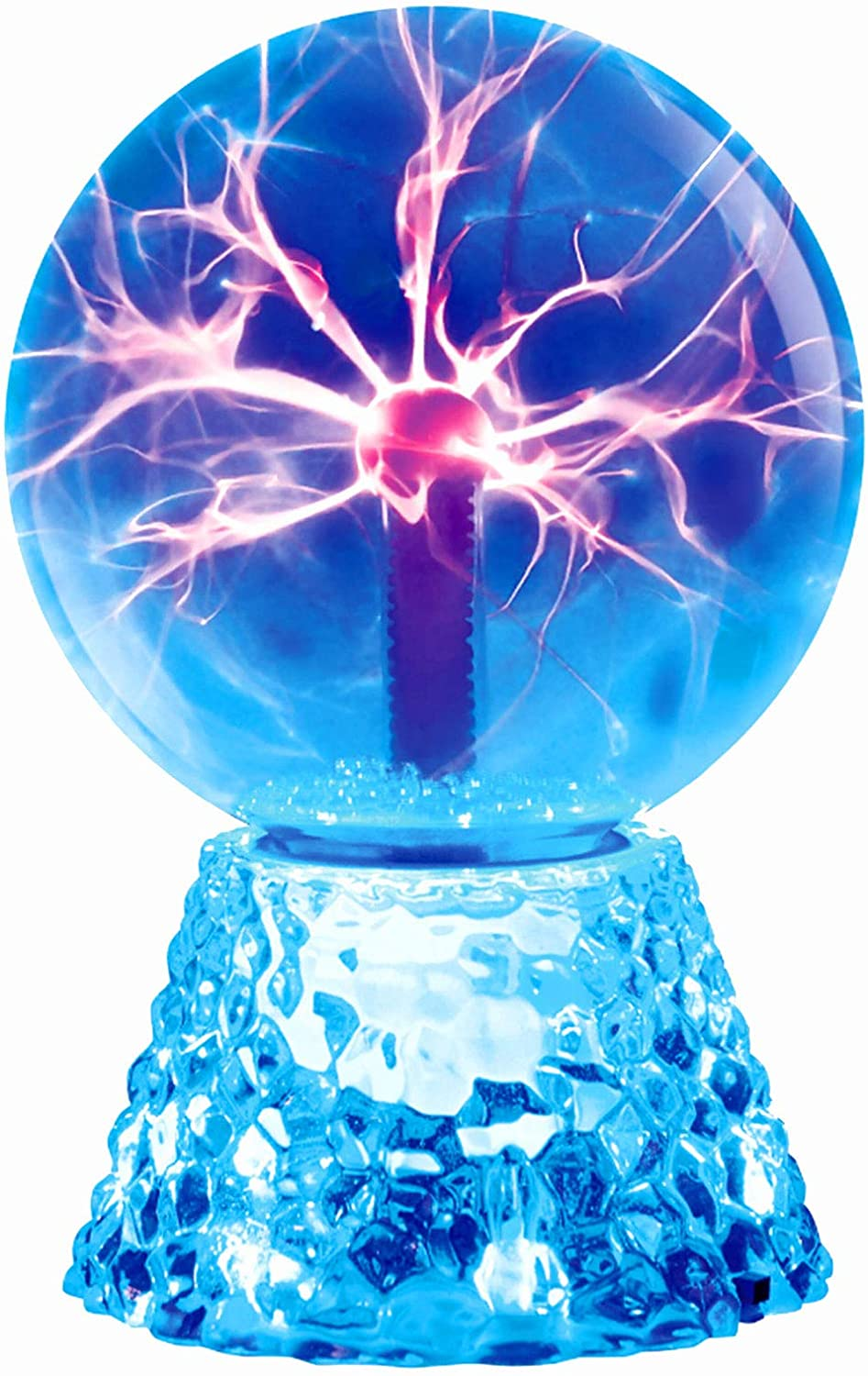 Plasma Ball, 6 Inch Touch & Sound Sensitive Plasma Globe, Blue Nebula ...