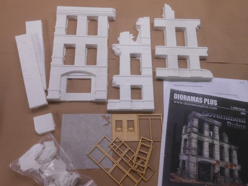 Dioramas Plus DP2 Government Building Ruins 1/35 Scale WWII Model Kit ...
