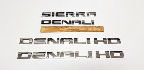 4PCS Chrome GMC SIERRA DENALI HD Duramax 2500HD 3500HD Letters Emblem ...