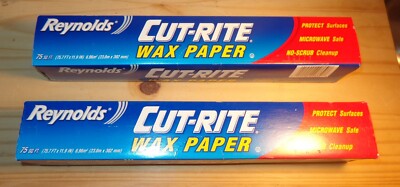 2 NEW BOXES OF REYNOLDS CUT-RITE WAX PAPER 75 SQ FEET EACH = 150 SQ FT ...