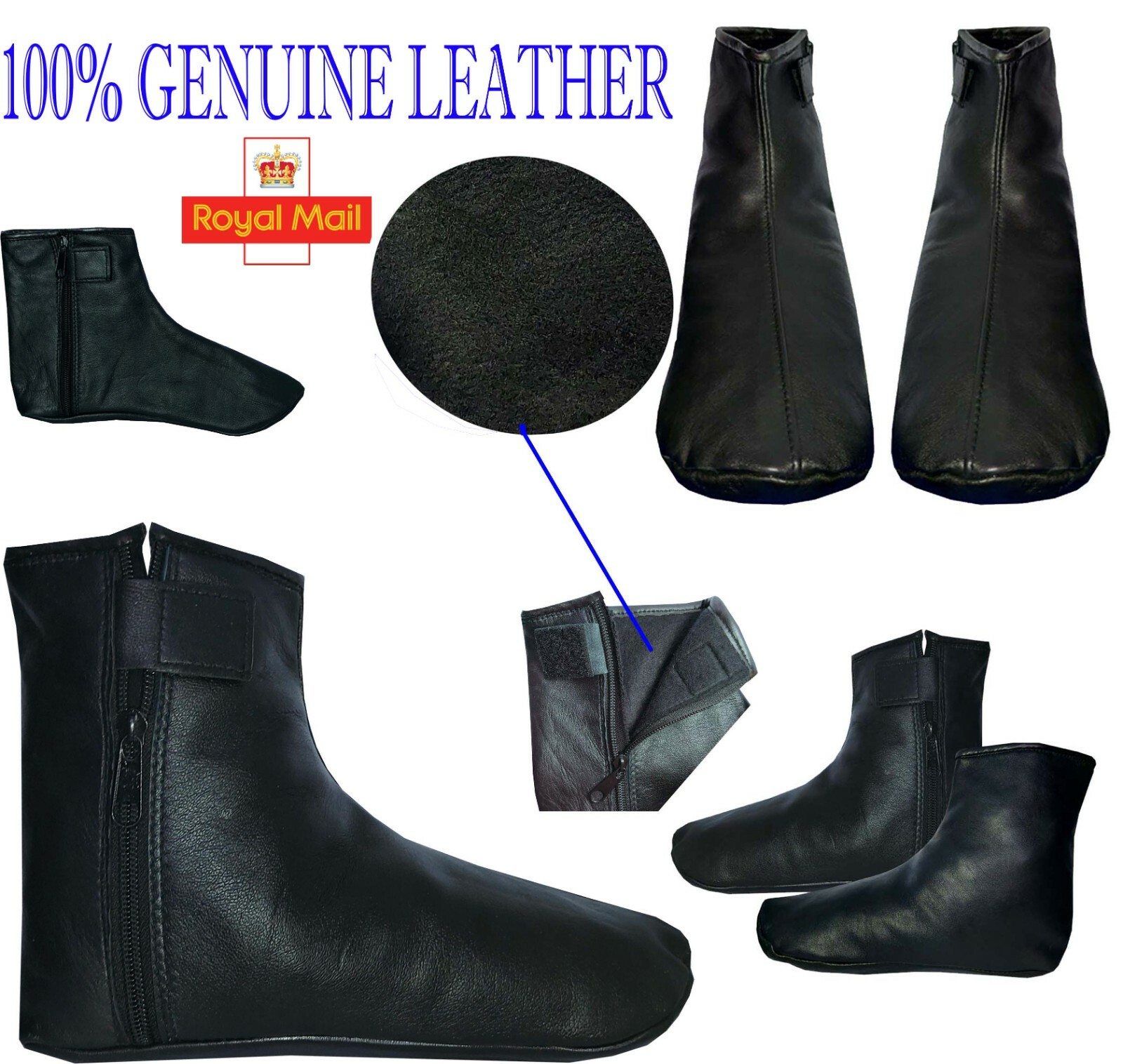 Mens Ladies Unisex Real Leather Black Socks Khuffs Khuffain for Hajj ...