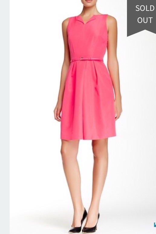 Ted Baker London Halina High Neck Faux Leather Belted Dress Pink Size 2 ...