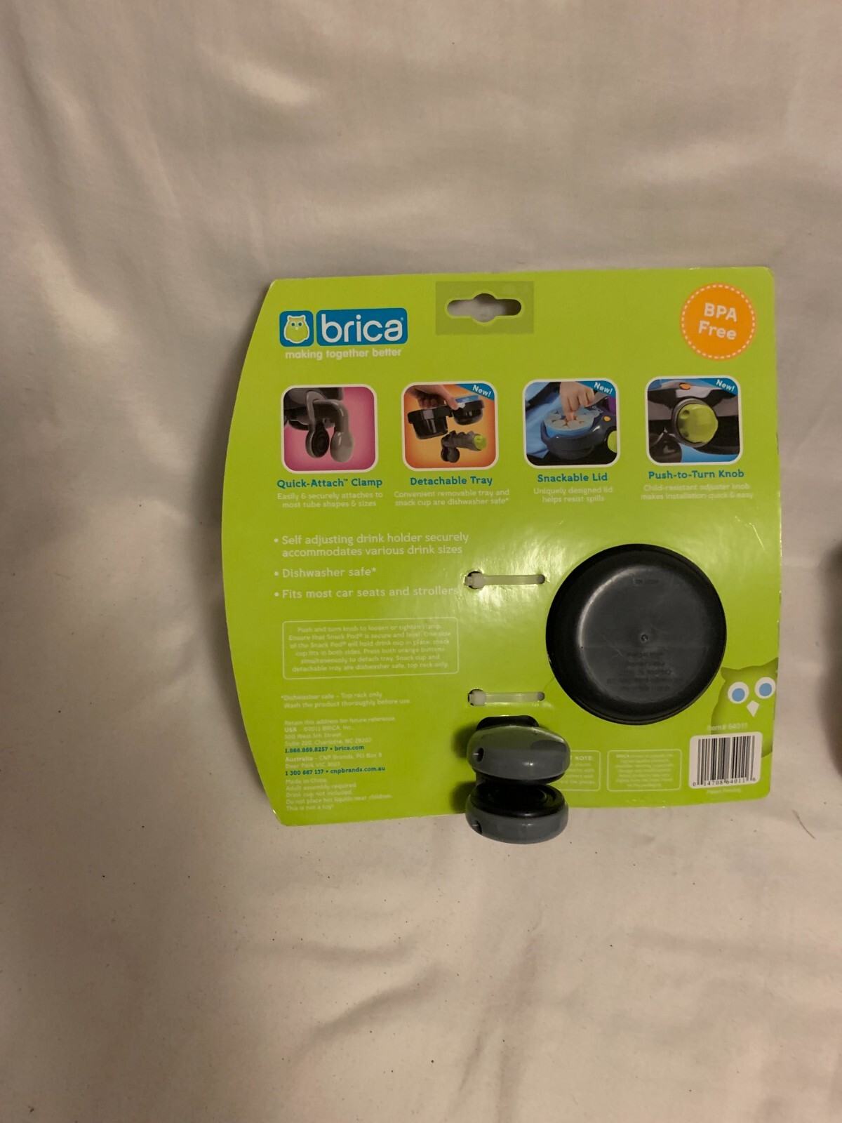 "BRICA Deluxe Snack Pod Stroller Drink and Snack Holder, Gray" for sale ...