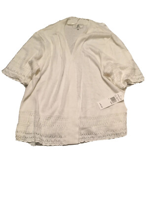 Signature by Robbie Bee Womens Open Front Shirt Top Acrylic Blouse Size ...