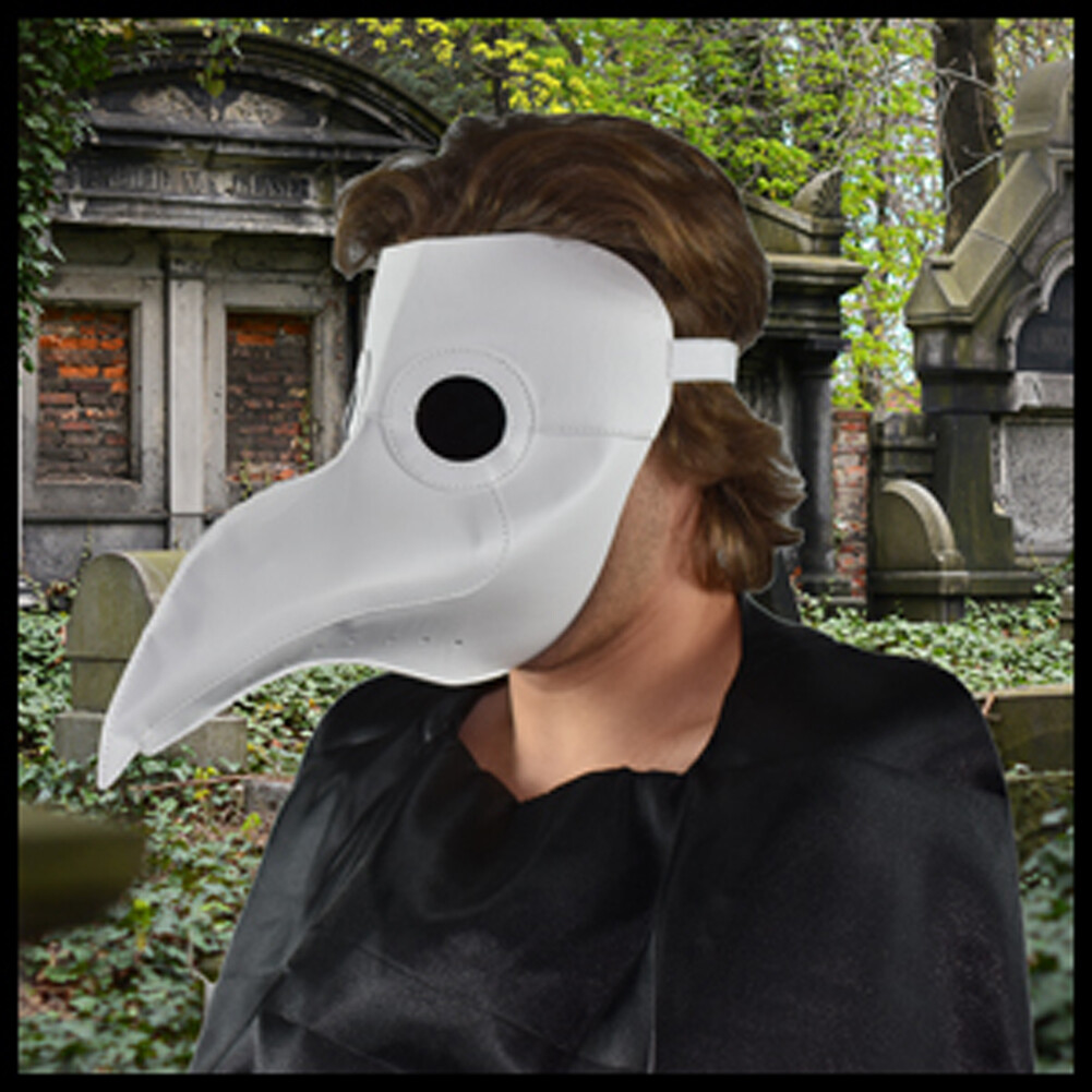 cheapest purchase White Plague Doctor Mask Steampunk Halloween Leather ...