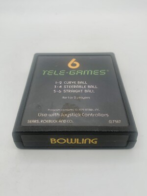 Tele-Games 6 Bowling Video Game Cartridge Sears Label For Atari 2600 ...