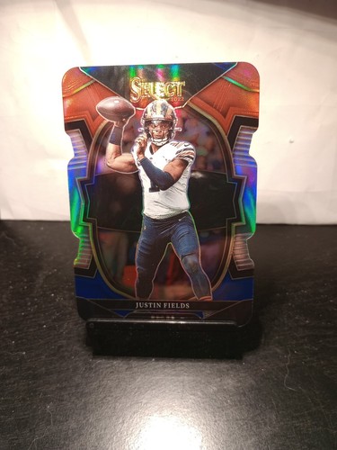 2022 Panini Select Justin Fields Red White Blue Prizm Die Cut ...