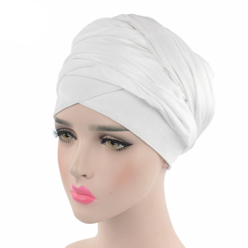 Luxury Women Velvet Mesh Nigerian Turban Long Head Scarf Headscarf ...