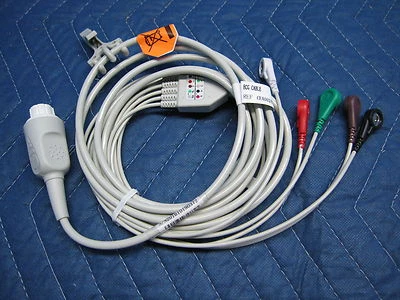 5 Lead EKG ECG Cable w/ Snap Leads Fits GE | Grelly USA