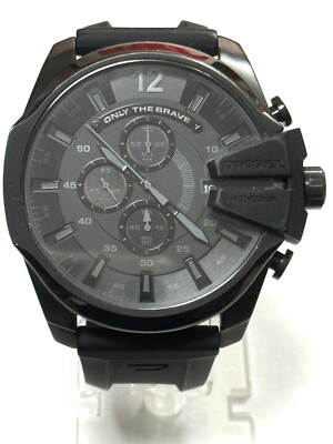 Diesel Men's Black Dial Rubber Band Quartz Watch DZ4378 | eBay