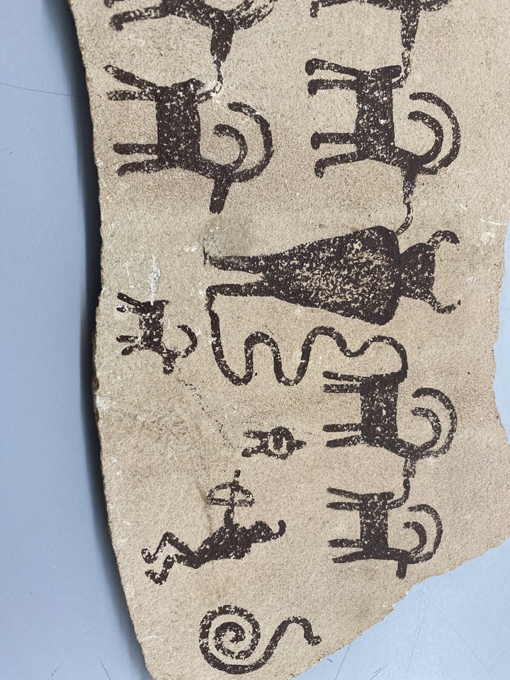 D. Morris Native American Rock Art Hand painted and Signed D Morris ‘96 ...