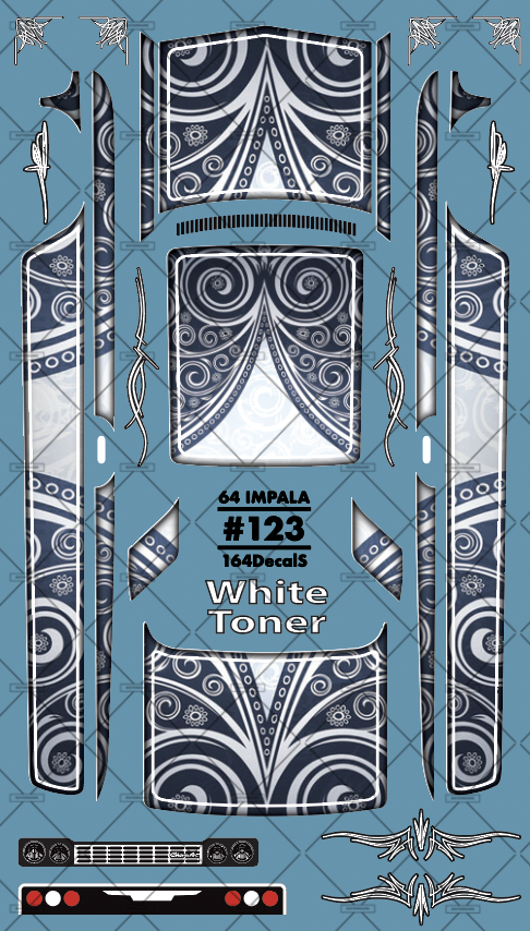'64 IMPALA LOWRIDER WHITE & CLEAR Waterslide Decals 1/64 CUSTOM #123 | eBay