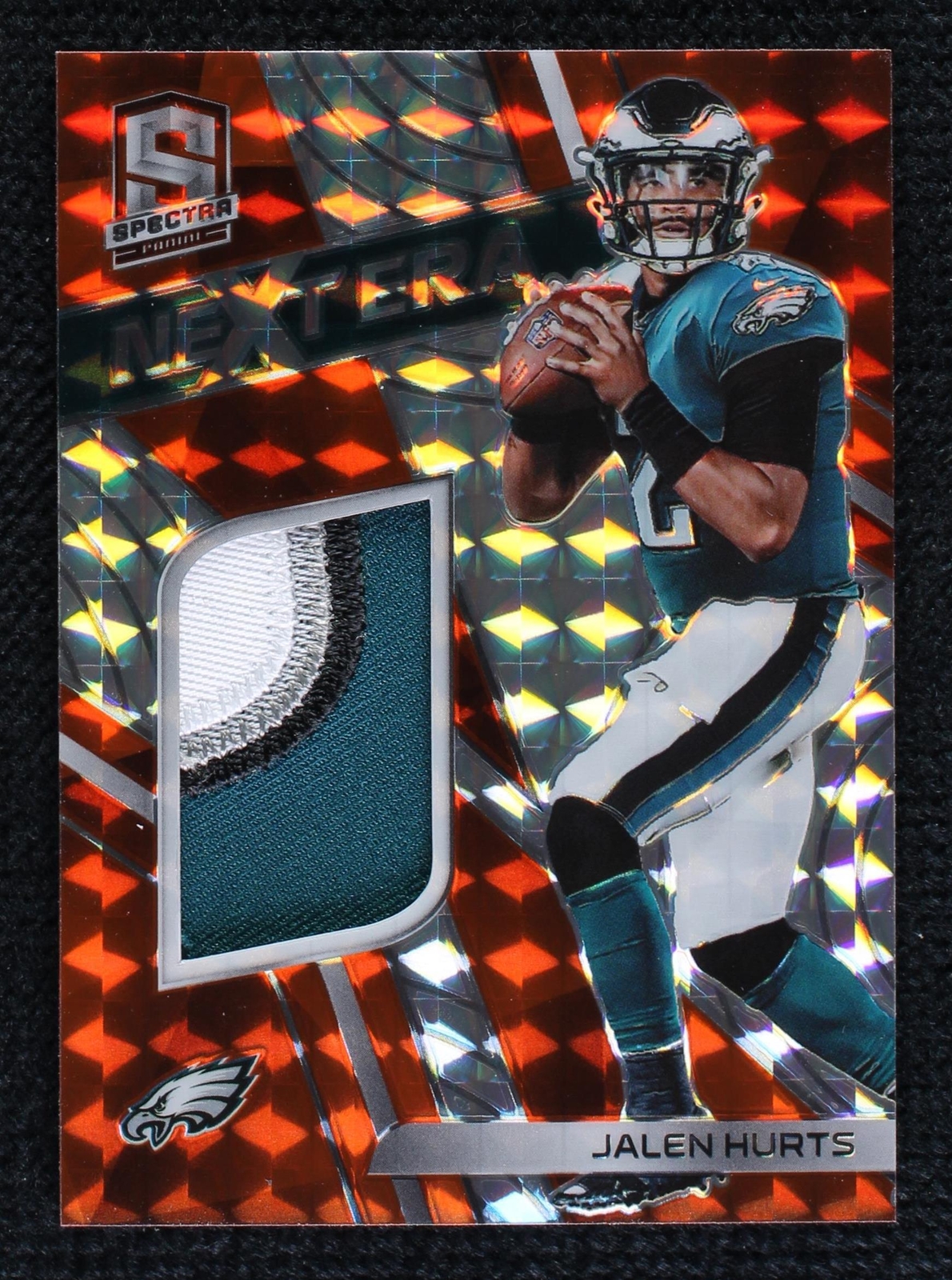 2020 Panini Spectra - Next Era Relics Neon Orange #NE-JH Jalen Hurts ...