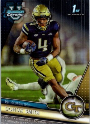 Dontae Smith 1st Rookie 2023 Bowman Chrome University Card #94 Georgia ...