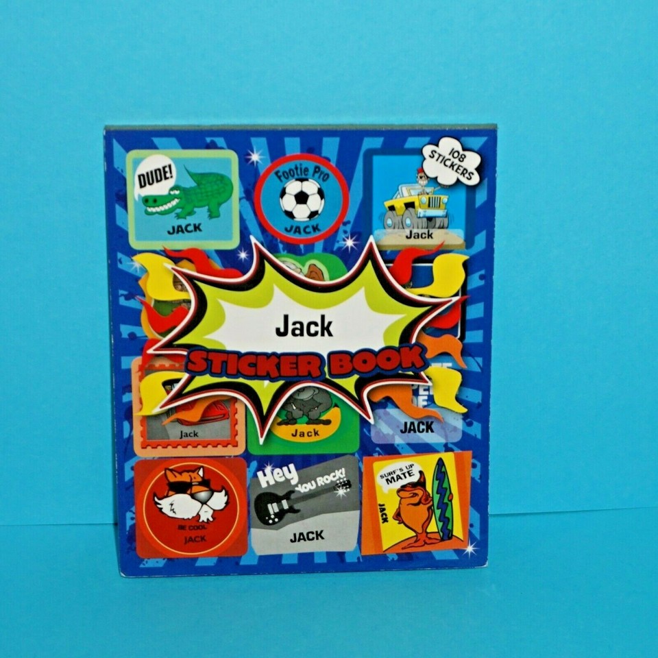 Stick N Mix Sticker Book Personalized Choose Name Boy Girls Fun & Funky ...
