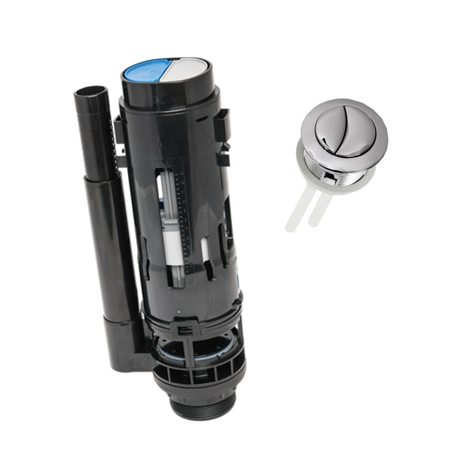 Fluidmaster PRO820UK Mechanical 2" Outlet Dual Flush Valve & Chrome ...