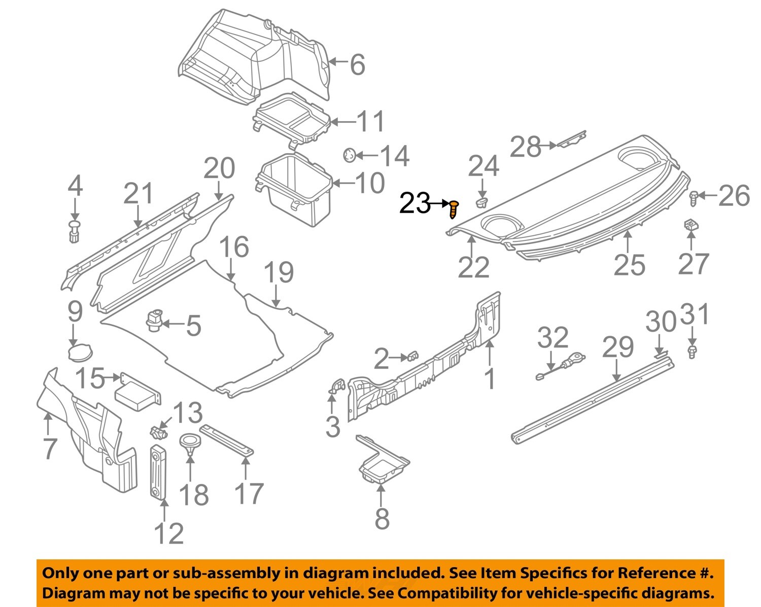 BMW OEM 00-06 X5 Interior-Rear-Package Tray Clip 52201964201 | eBay