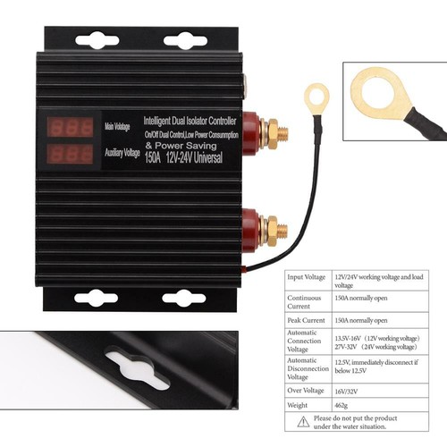 12V 24V Dual Battery System Isolate 150 AMP Voltage Sensitive Relay ...