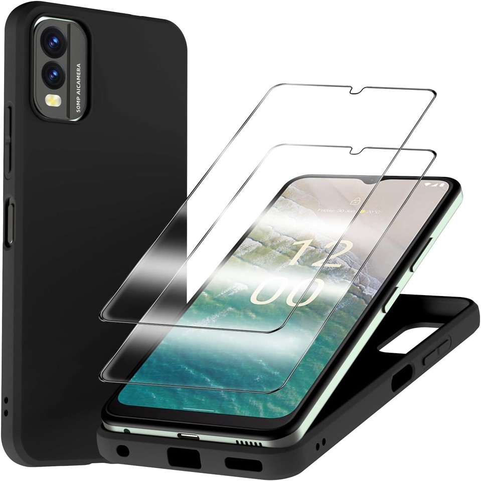 For Nokia C32 Case, Slim Silicone Gel Phone Cover Black | eBay