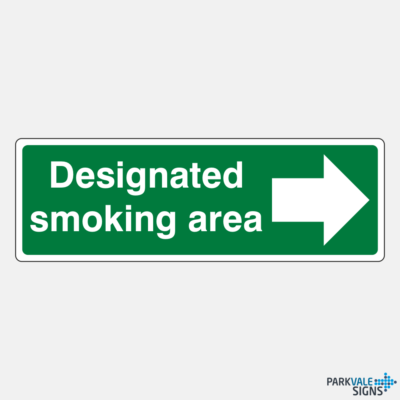 Designated Smoking Area Arrow Right Signs | eBay