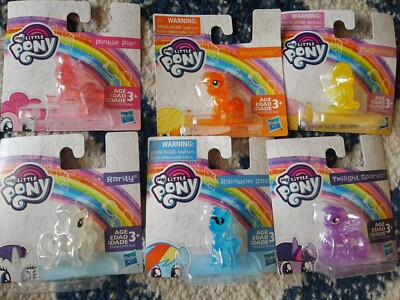 My Little Pony Mini Figures Collection 6 Lot~Rarity/AppleJack/Rain.Dash ...