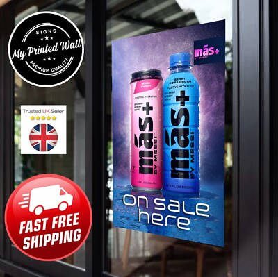 Mas by Messi Drink Window Vinyl, Window Display, Poster, Shop Graphics ...