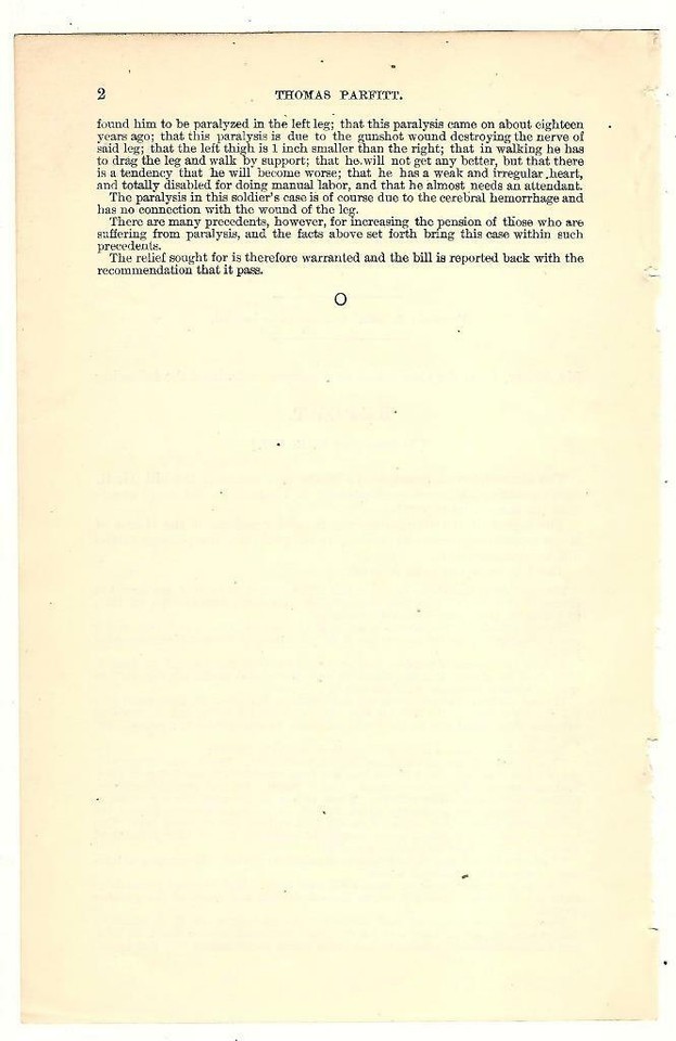 Cmtes. Pensions Re: Thomas Parfitt Disability Pension increase Request ...