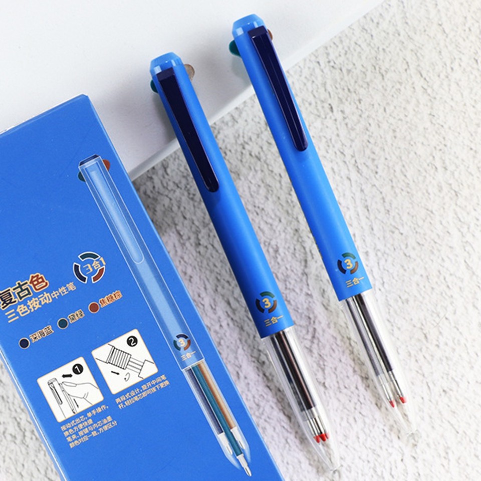 Bright Ink Color Pen Note-taking Set 3-in-1 Multicolor Gel for Office ...