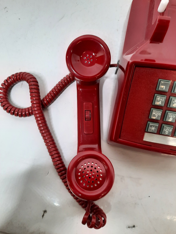 Untested Vintage Style Red Cortelco Phone Desk 250047-VBA-20M | eBay
