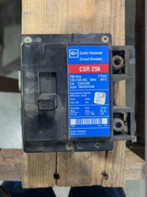 Cutler-Hammer CSR2200 Circuit Breaker 200Amp 120/240VAC | eBay