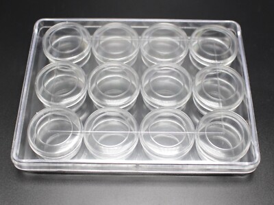 A Set Clear Jewelry Beads Display Case Tray with 12pcs 30mm Storage Box ...