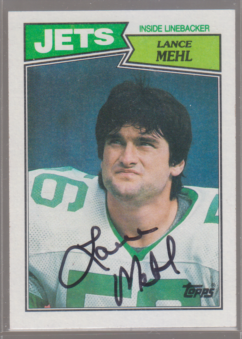 Autographed 1987 Topps Lance Mehl - Jets | eBay