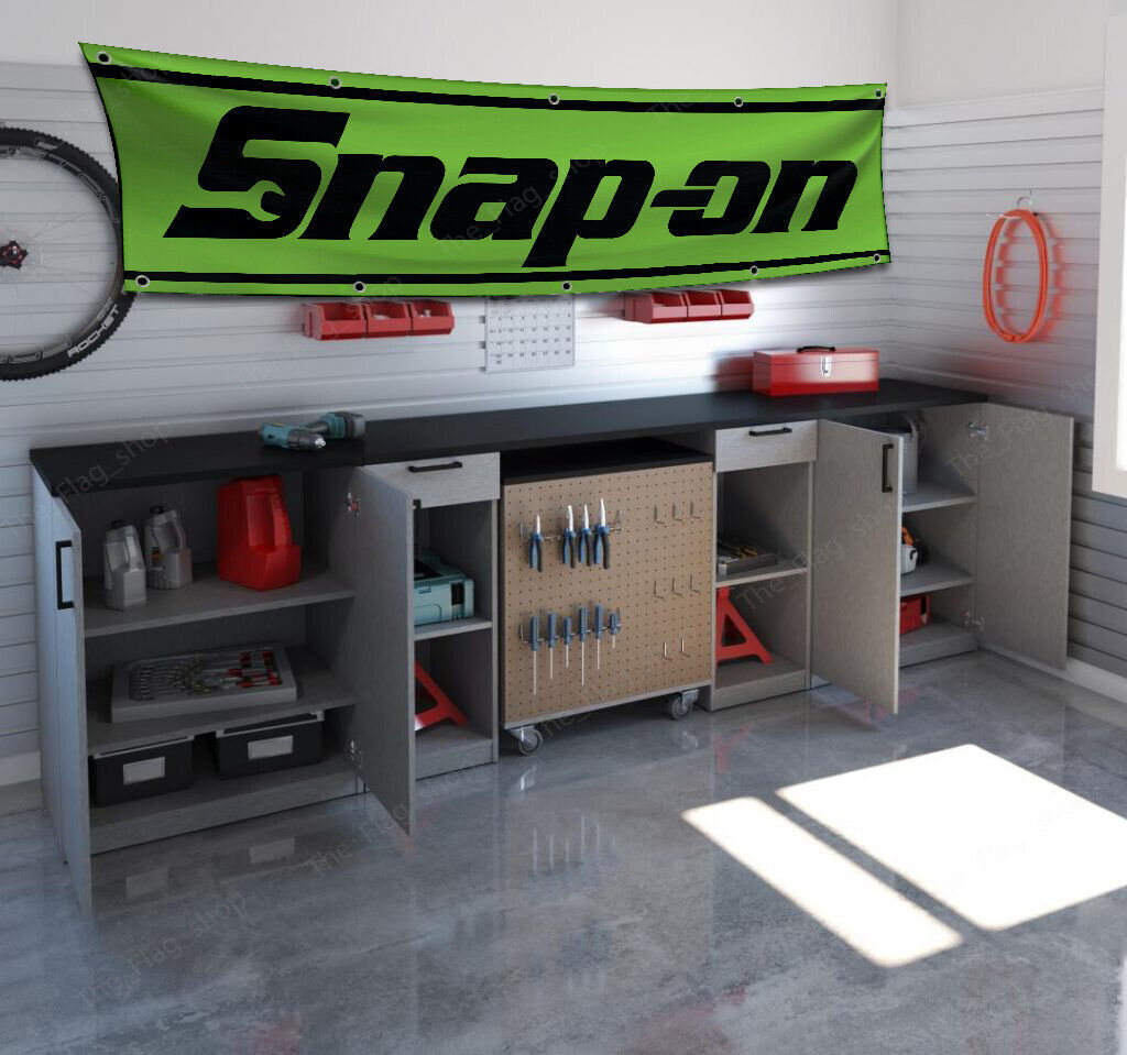 For Snap-on Banner 2x8FT Tools Products Racing Car Man Cave Flag Wall ...
