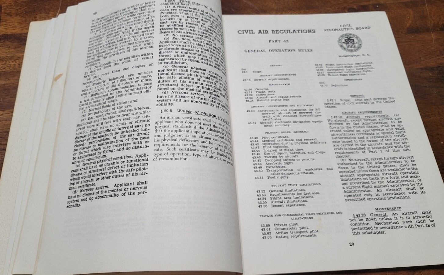 Civil Air Regulations Pilots Reference Guide Book 1955 15th Ed Aero Pub ...