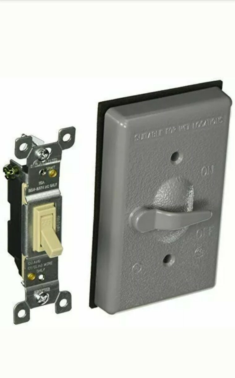 HubbellRaco Single 3 way Gang Weatherproof Toggle Switch Cover Gray ...