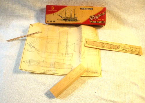 Vintage MEGOW SOLID SCALE CONSTITUTION MODEL Kit K 2 Balsa Wood" NOS ...