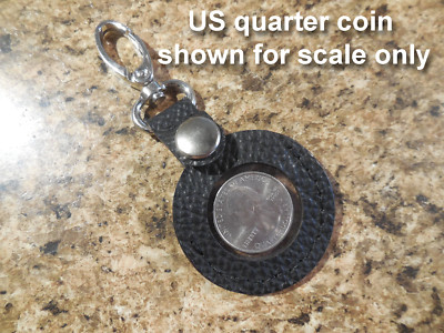Leather Challenge Coin Holder Keychain for half oz Silver Lucky Coin ...