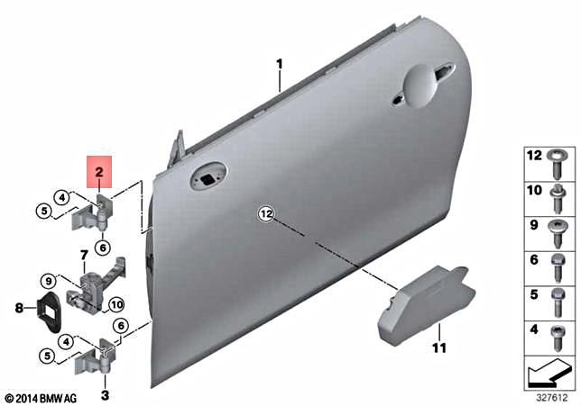 Genuine BMW MINI ZINORO Hybrid M3 X1 Right Upper Front Door Hinge ...