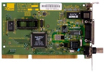Network Card 3Com Etherlink III 3C509B-C Combo 10Mbps ISA 03-0021-004 ...