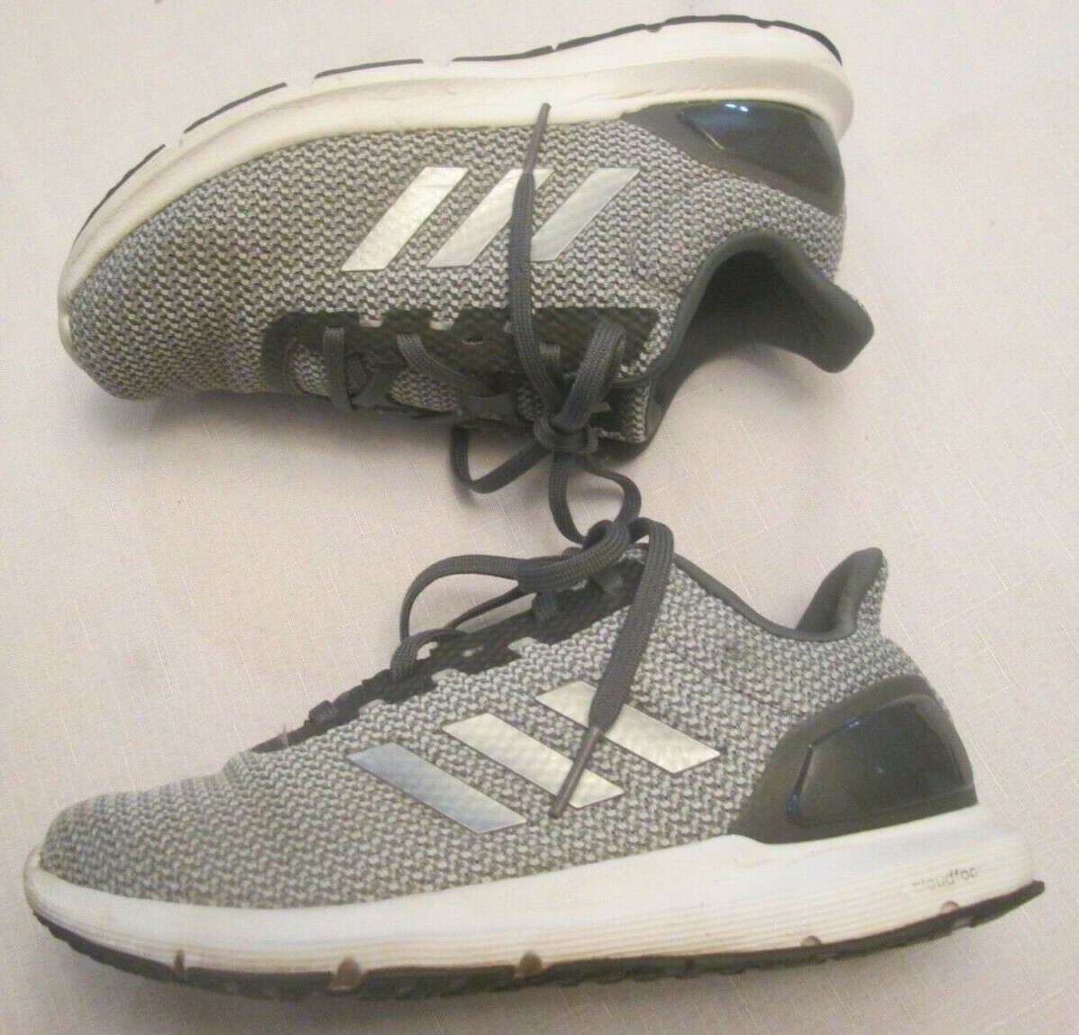 Adidas Ortholite Float Cloudfoam Gray White Print Running Sneakers Wo ...