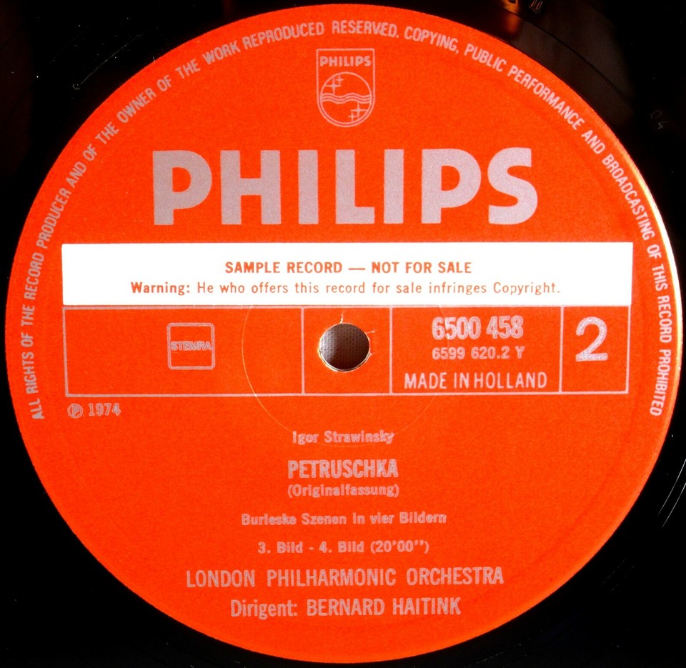 PHILIPS 1974 PROMO Stravinsky PETROUCHKA Haitink HOLLAND 6500 458 NM | eBay