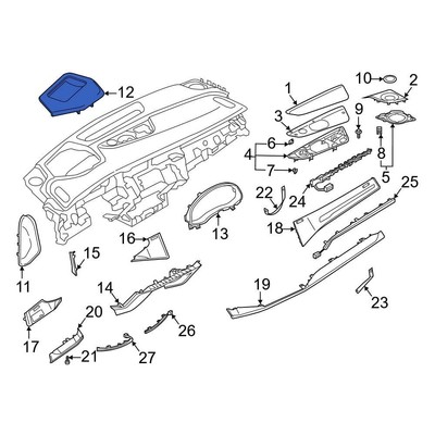 For Audi Q7 2021-2022 Audi 4M8857161BBH5 Upper Instrument Panel Cover ...