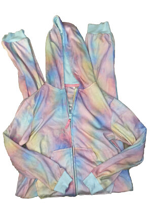 More Than Magic Kids Pj's Jumper Med 7/8 Tie-dye Pajamas Hooded Romper ...
