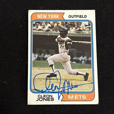 CLEON JONES 1974 TOPPS SIGNED AUTOGRAPHED CARD #245 NEW YORK METS | eBay