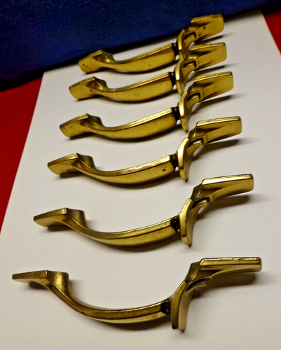 6 Keeler KBC Cabinet Door N13613 Thumb Pull Handle Brass 3" Vintage | eBay