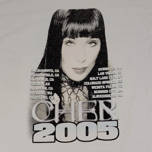 Vtg CHER 2005 Farewell Tour T-Shirt Men's XL White Double-Sided Graphic ...