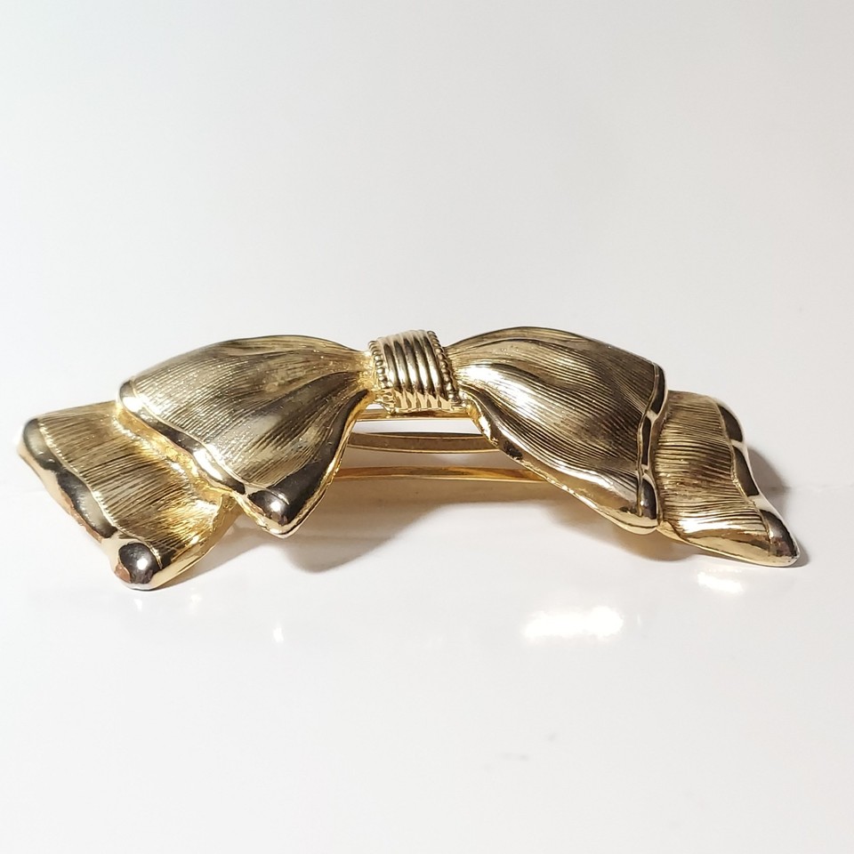 Vintage 1970's 70s Gold Tone Hair Clip Barrette Made in France 3" x 1. ...