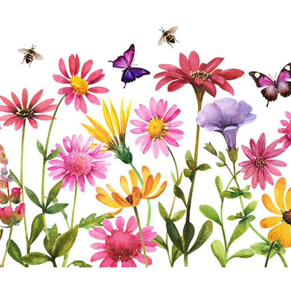 Colorful Flowers Wall Stickers Window Decals 30x60cm Peel And Stick for ...